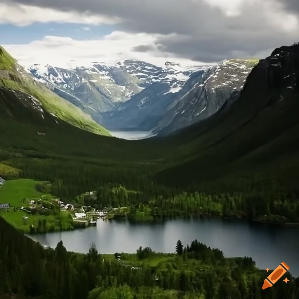 Norwegian scenic view on Craiyon