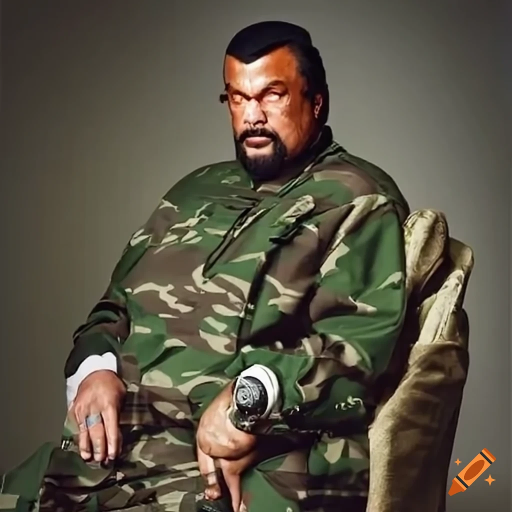 Steven Seagal with sniper rifle on Craiyon