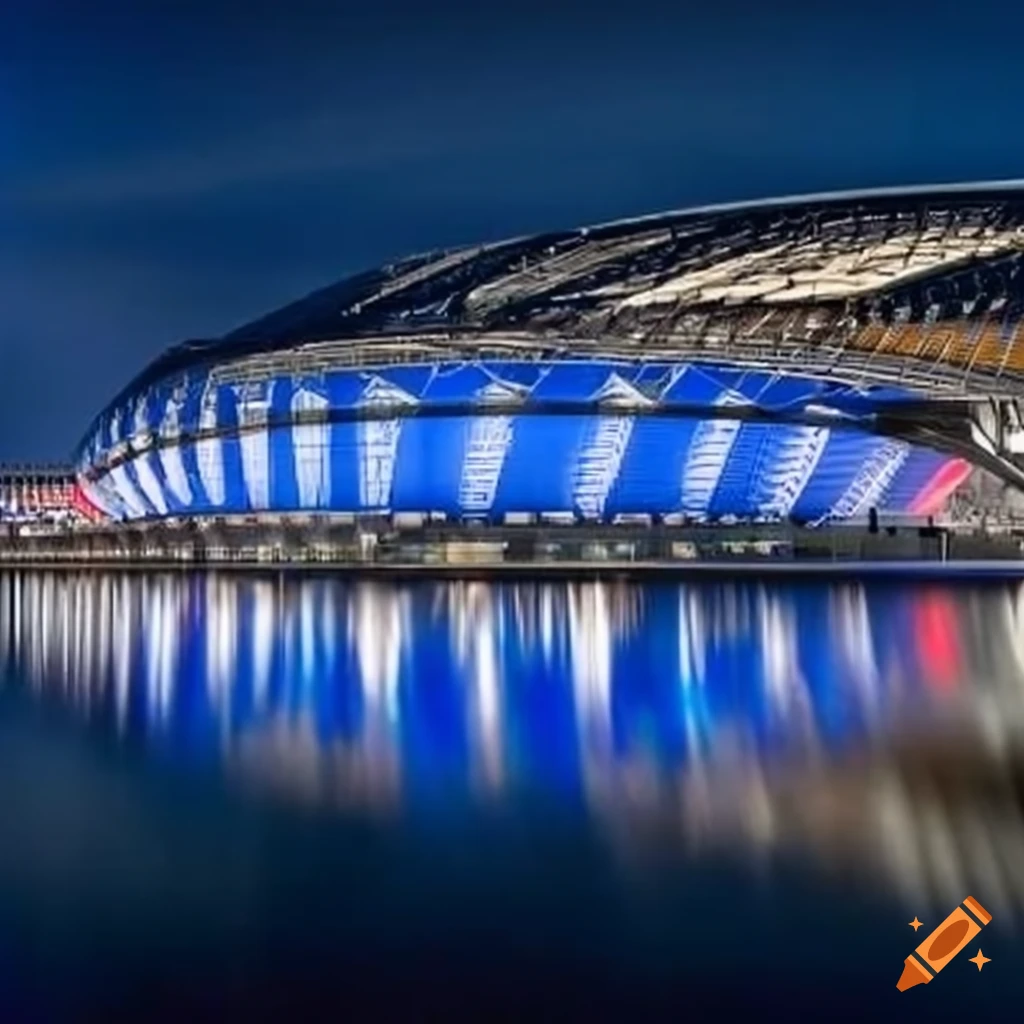 Modernized exterior of the racing club de strasbourg stadium on Craiyon