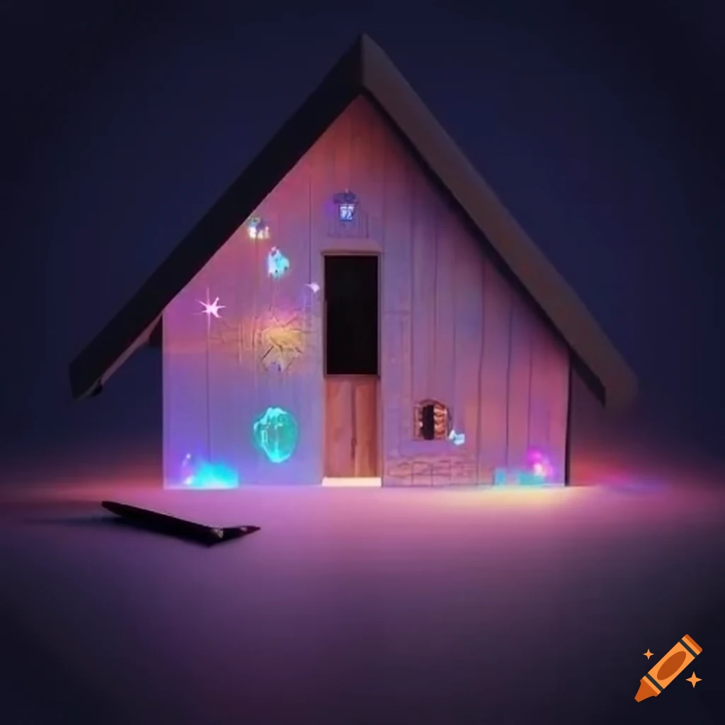 Futuristic hut neon on Craiyon