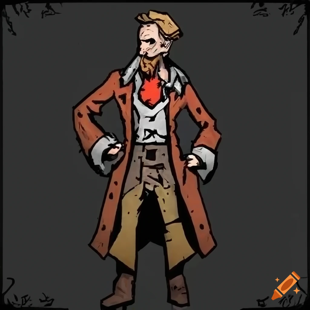 Illustration of Guybrush Threepwood in Darkest Dungeon style on Craiyon