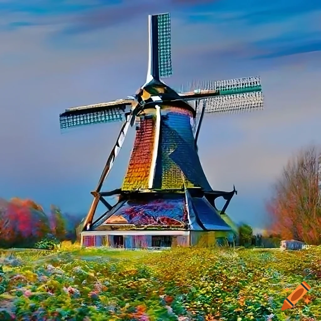 Scenic view of zaanse schans background on Craiyon