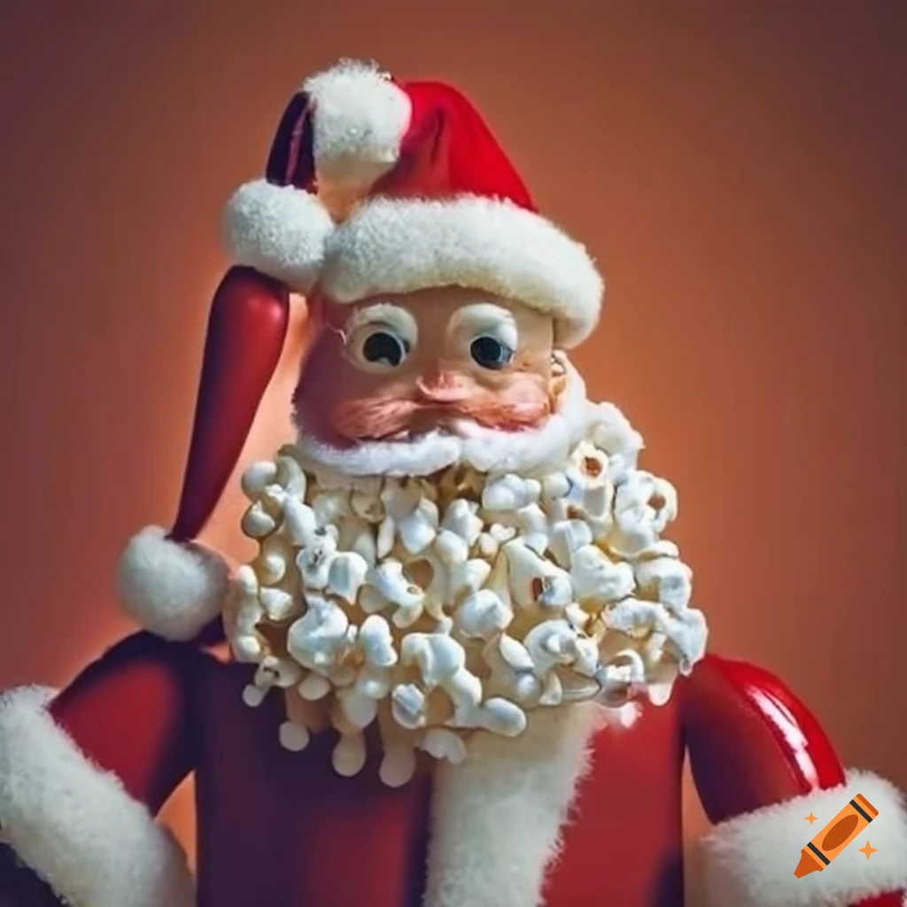 Popcorn santa claus sculpture