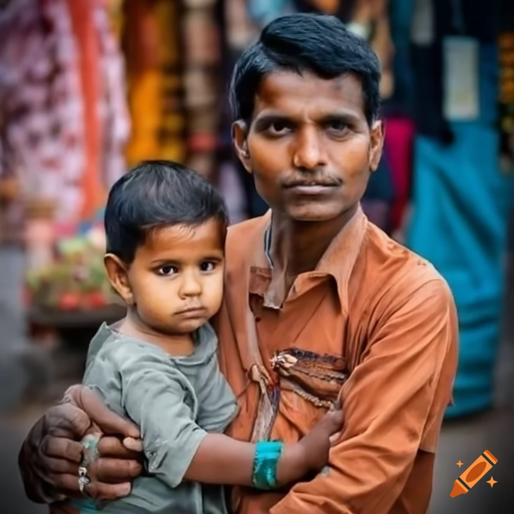 A large family in india poverty on Craiyon