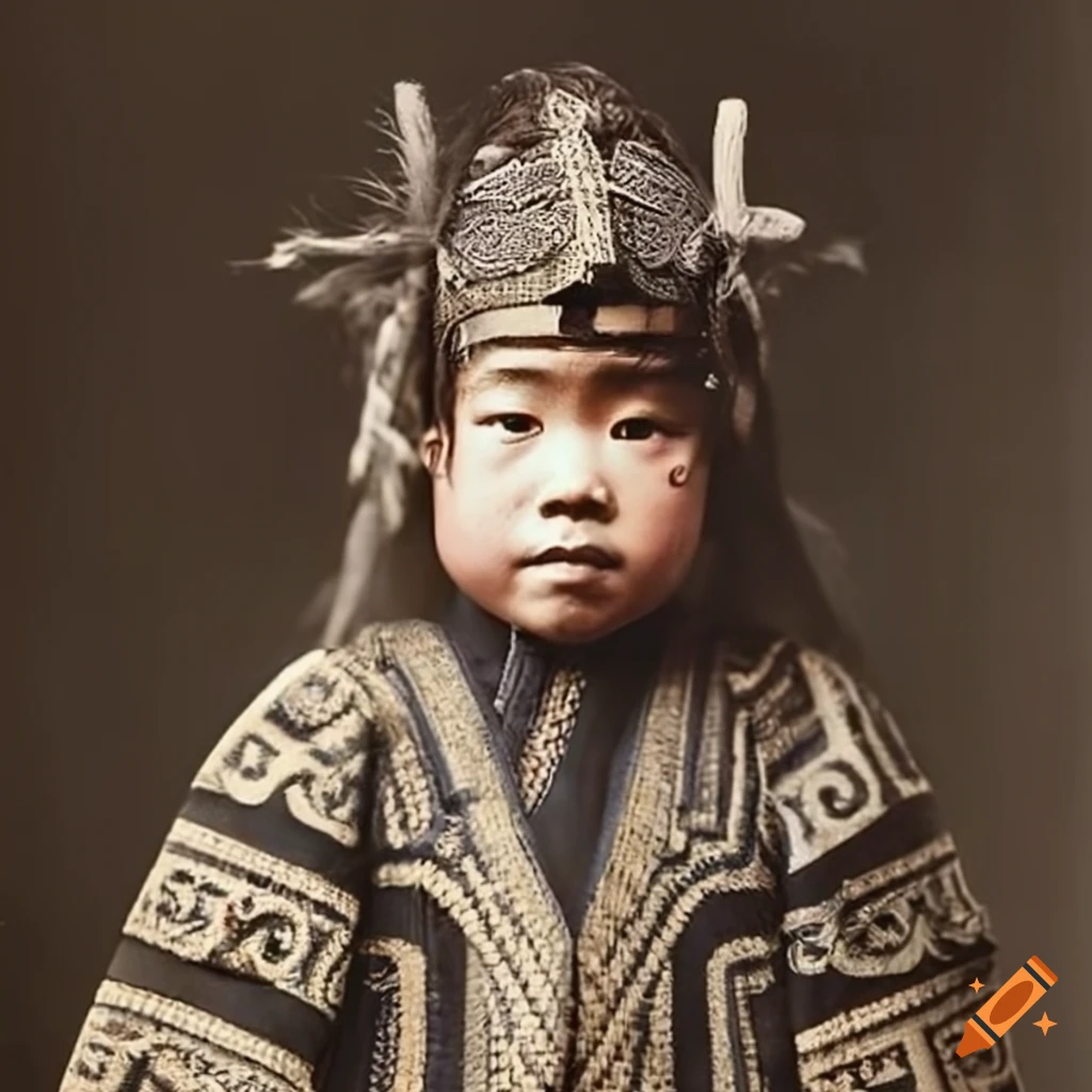 1910 photography of ainu children