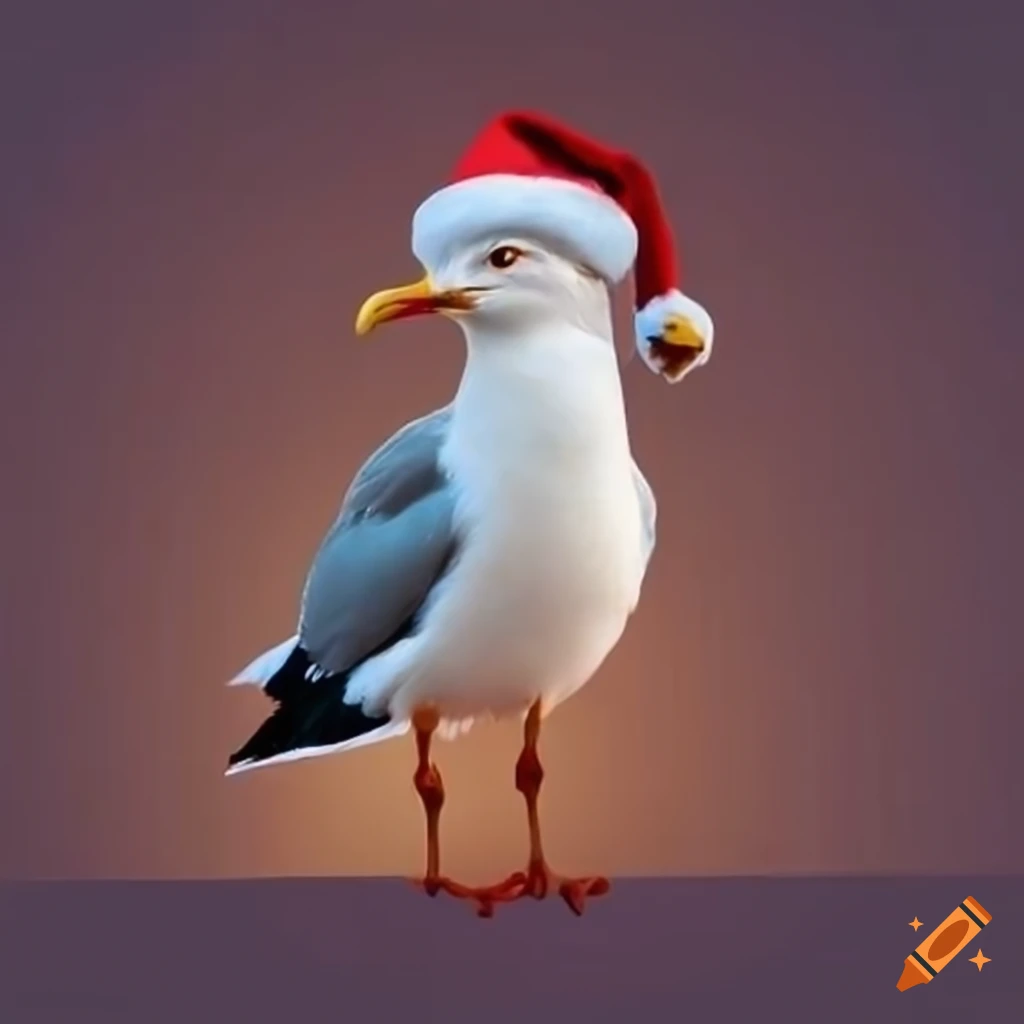 Festive seagull on Craiyon