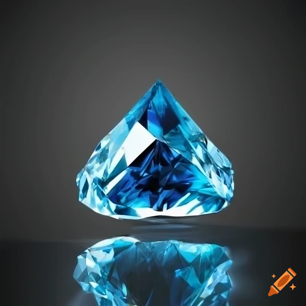 Vibrant blue-white diamond on black background