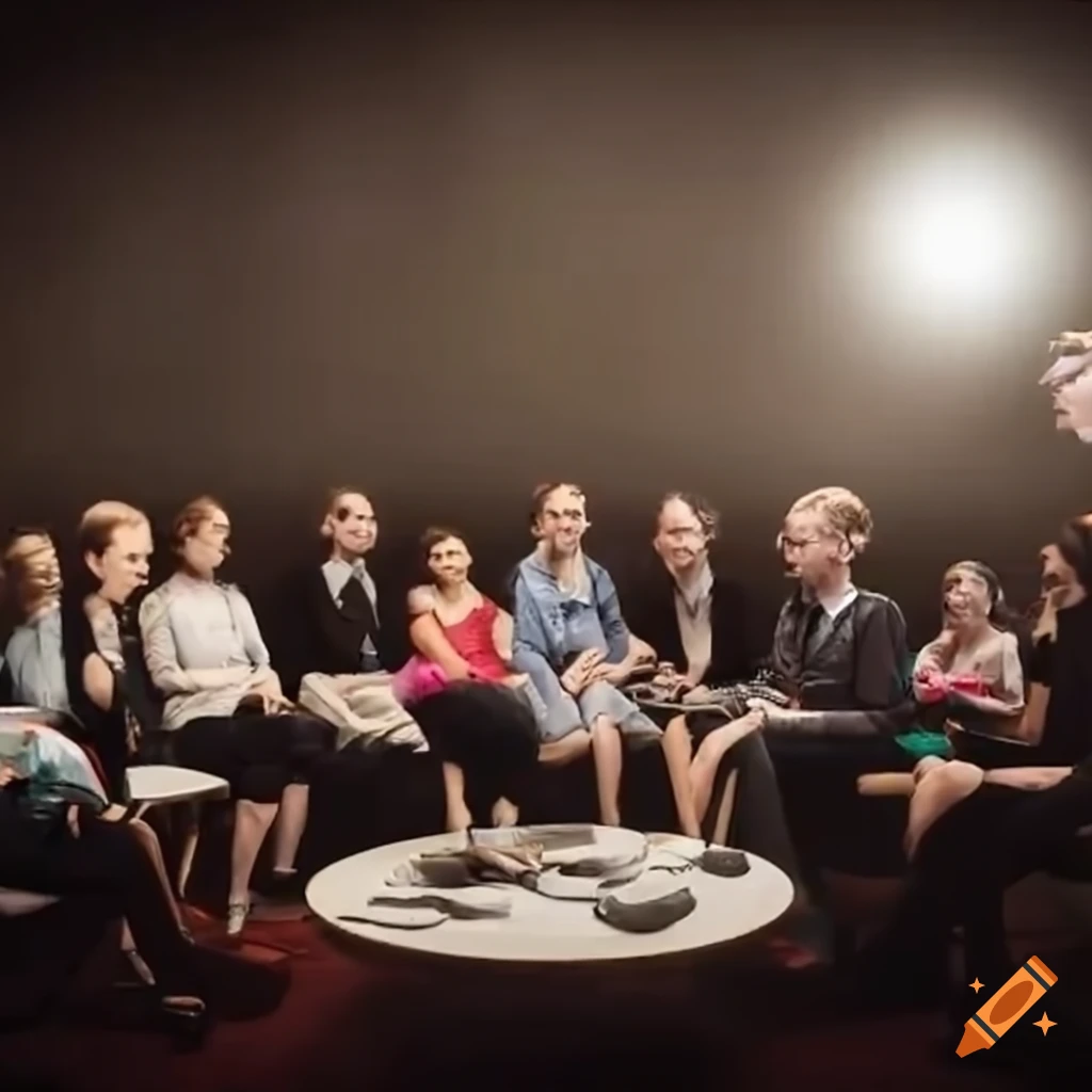 Business meeting at a round table on Craiyon