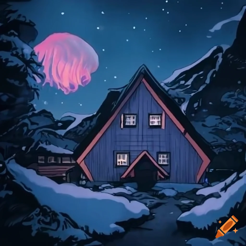 Image of a norwegian mountain from a graphic novel on Craiyon