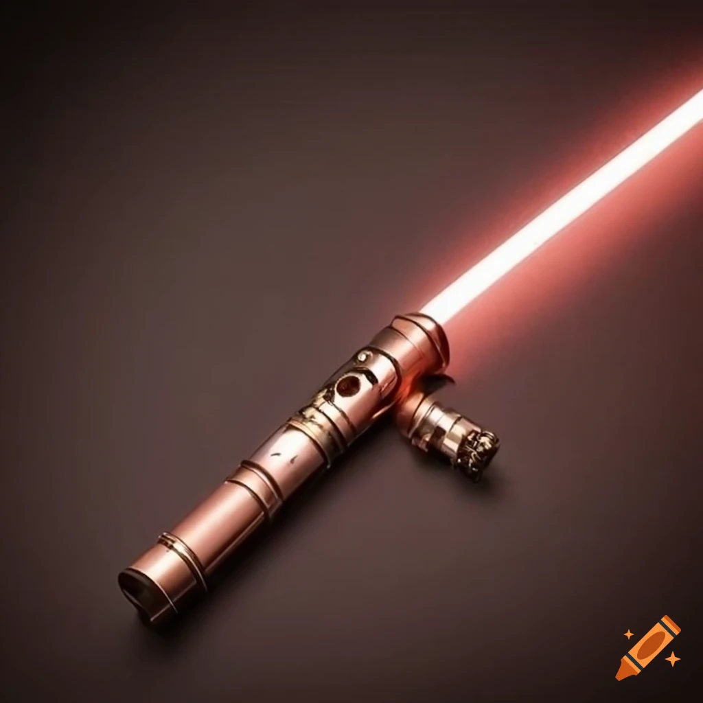 Photo of an elegant rose gold lightsaber hilt on Craiyon
