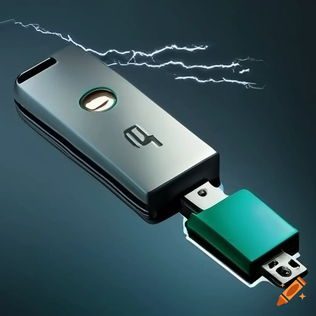Design of a portable encrypted flash drive with number tabs on Craiyon