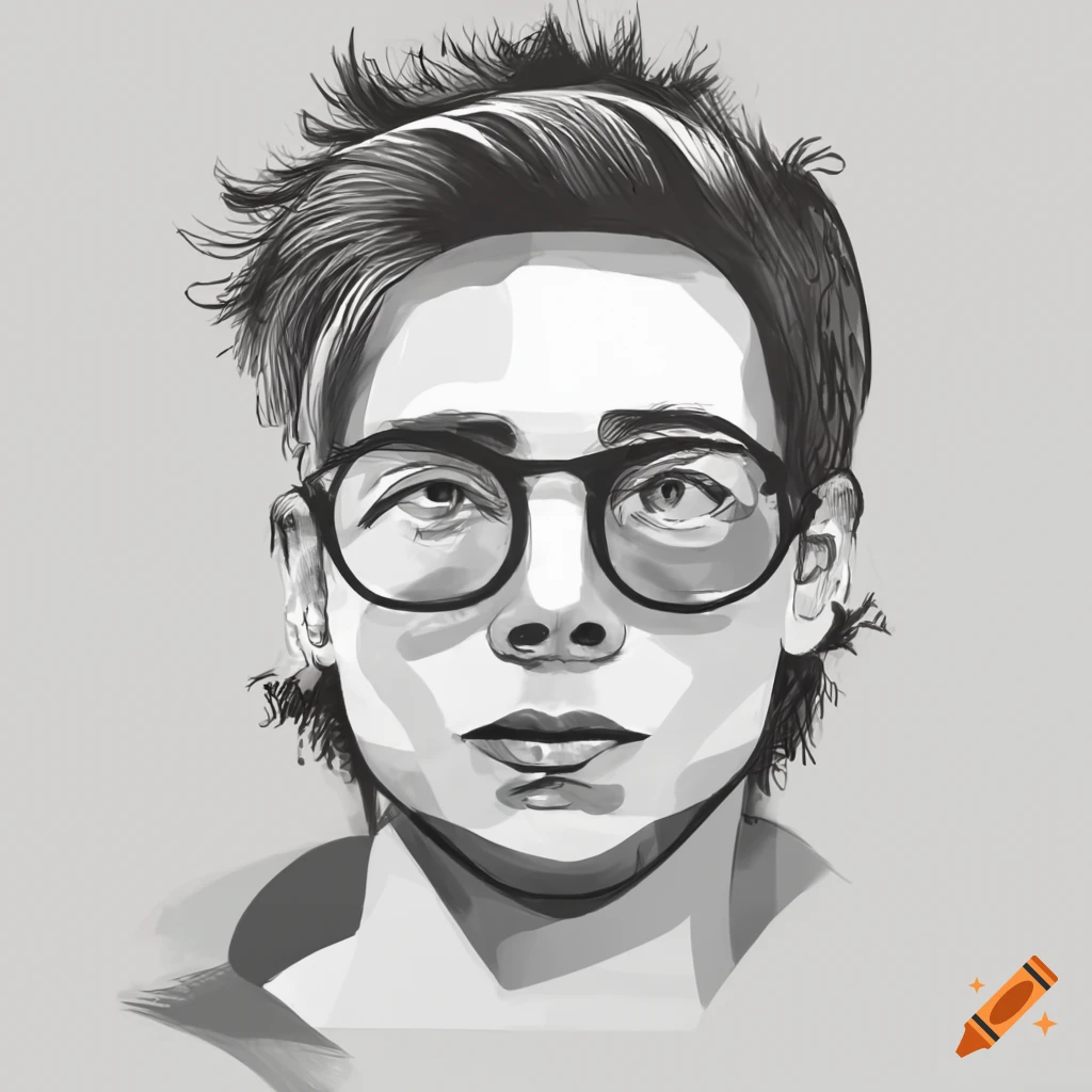 Sketch of a man sitting on Craiyon