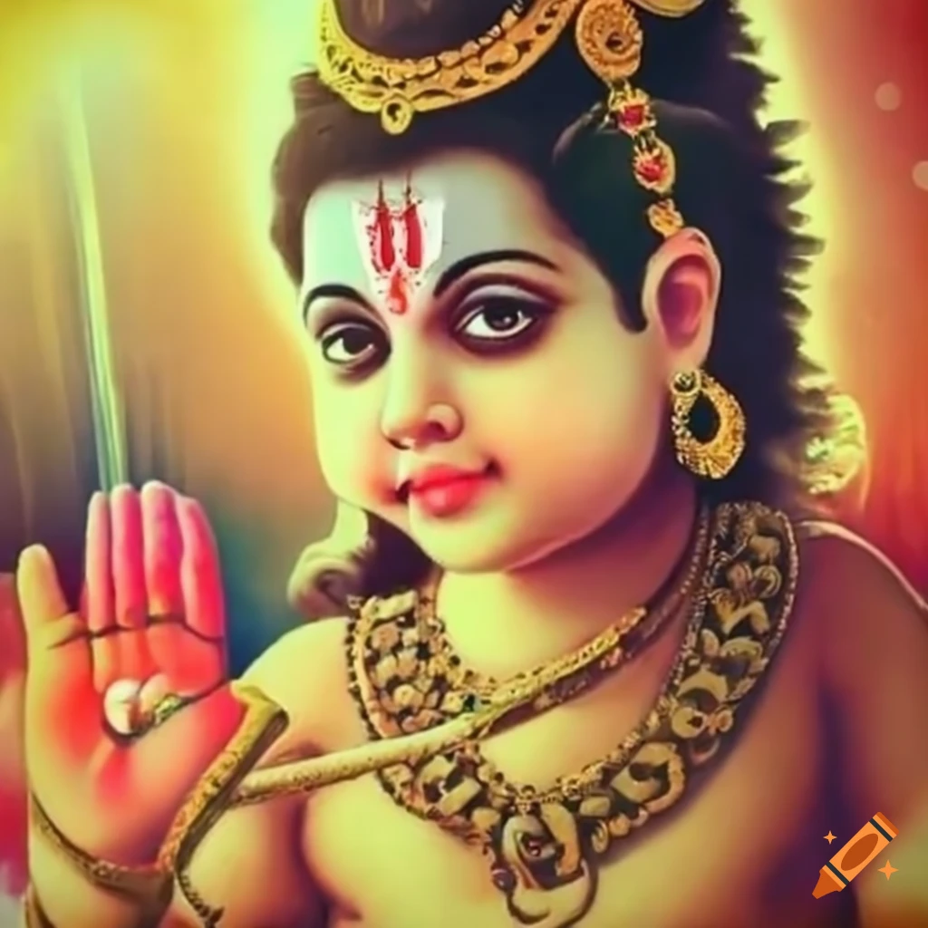 Depiction of lord shiva's childhood on Craiyon