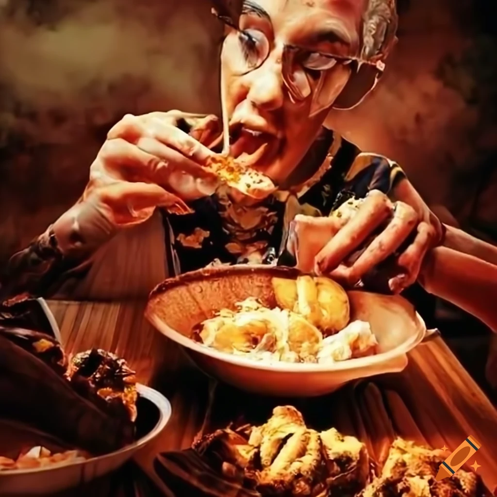 Coolio enjoying pizza near a tractor trailer on Craiyon