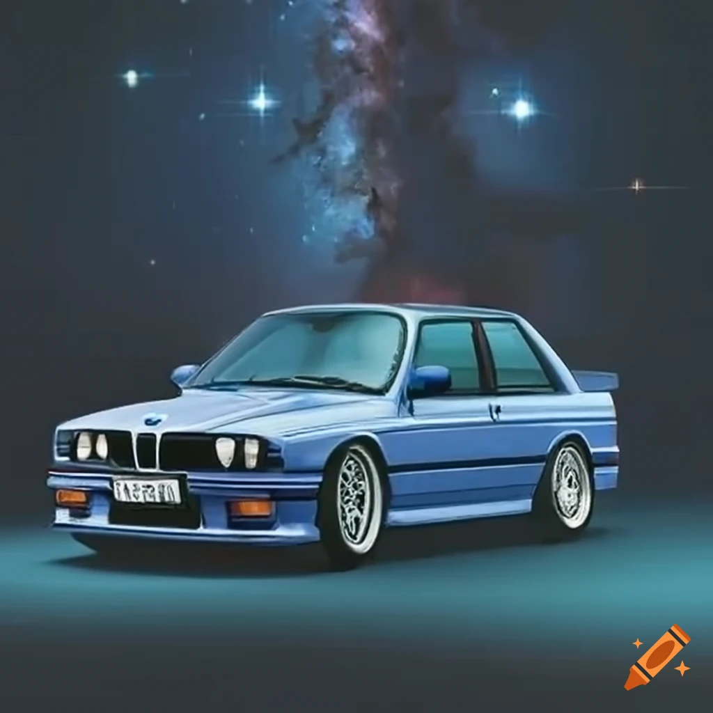Bmw e30 m3 driving under the night sky on Craiyon