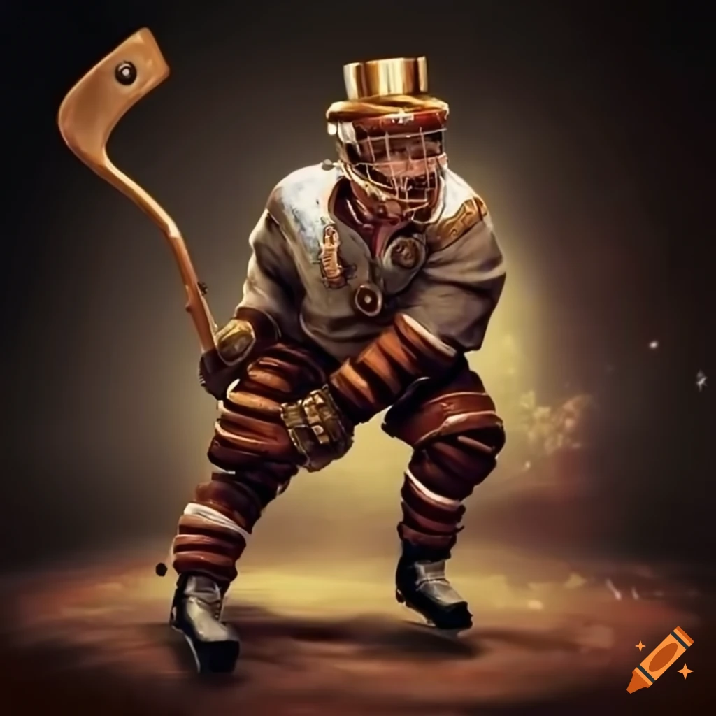 Uncanny 3d-art hockey player portrait photorealistic on Craiyon