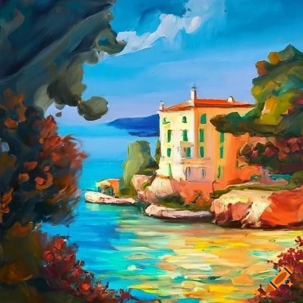 Water painting of corfu on Craiyon