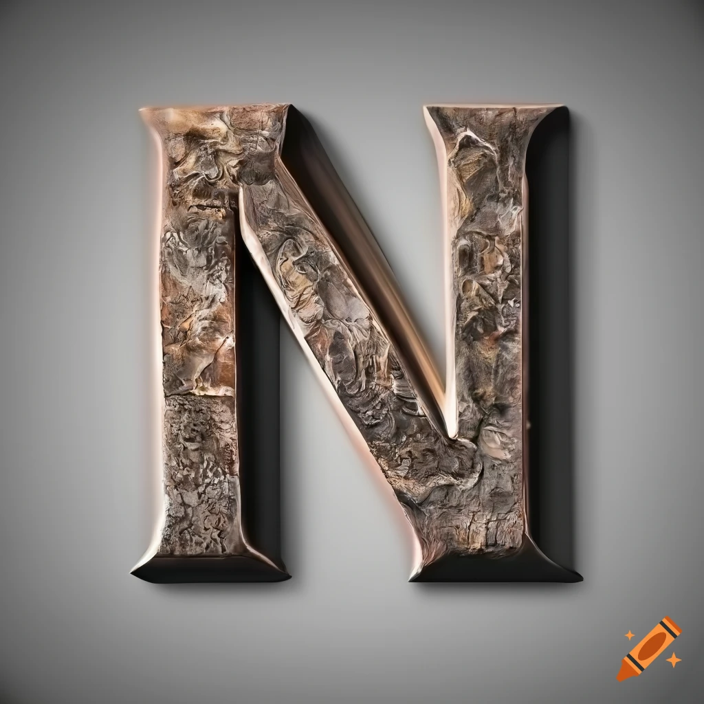 Ultra-realistic stone letter "m" with greek symbols on Craiyon