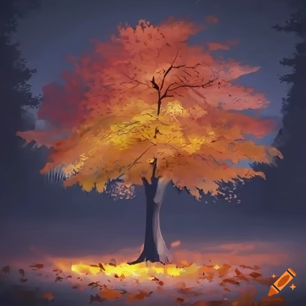 3d model of autumn trees on Craiyon