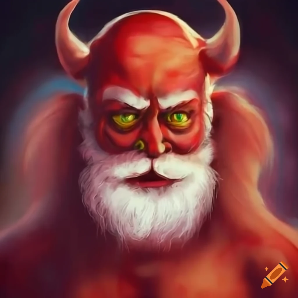 Cartoon of satan claus