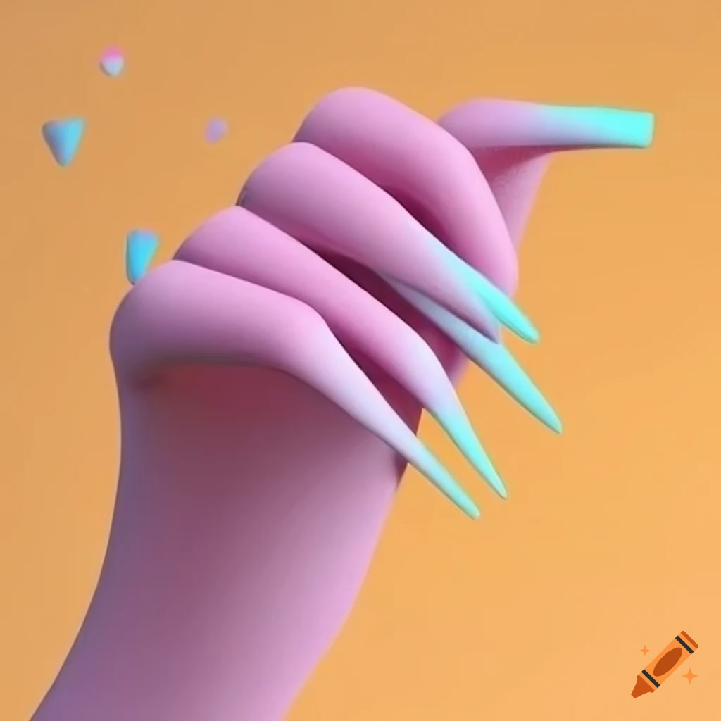 3d pastel-colored nails