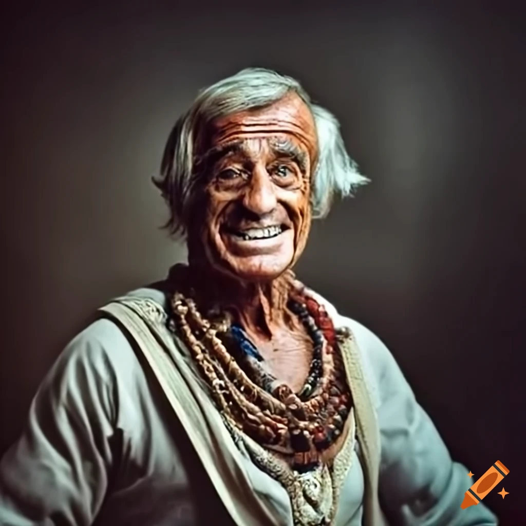 Jean-paul belmondo as a happy medieval gypsy man on Craiyon