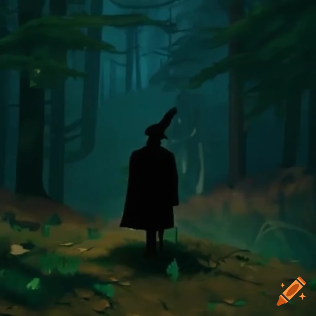 Artistic forest scene with forced perspective on Craiyon