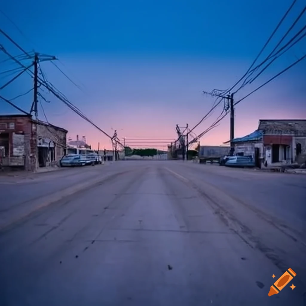 Cityscape of a rundown texas town