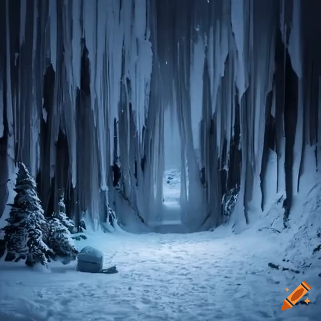 Festive scene inside a snow-covered den on Craiyon