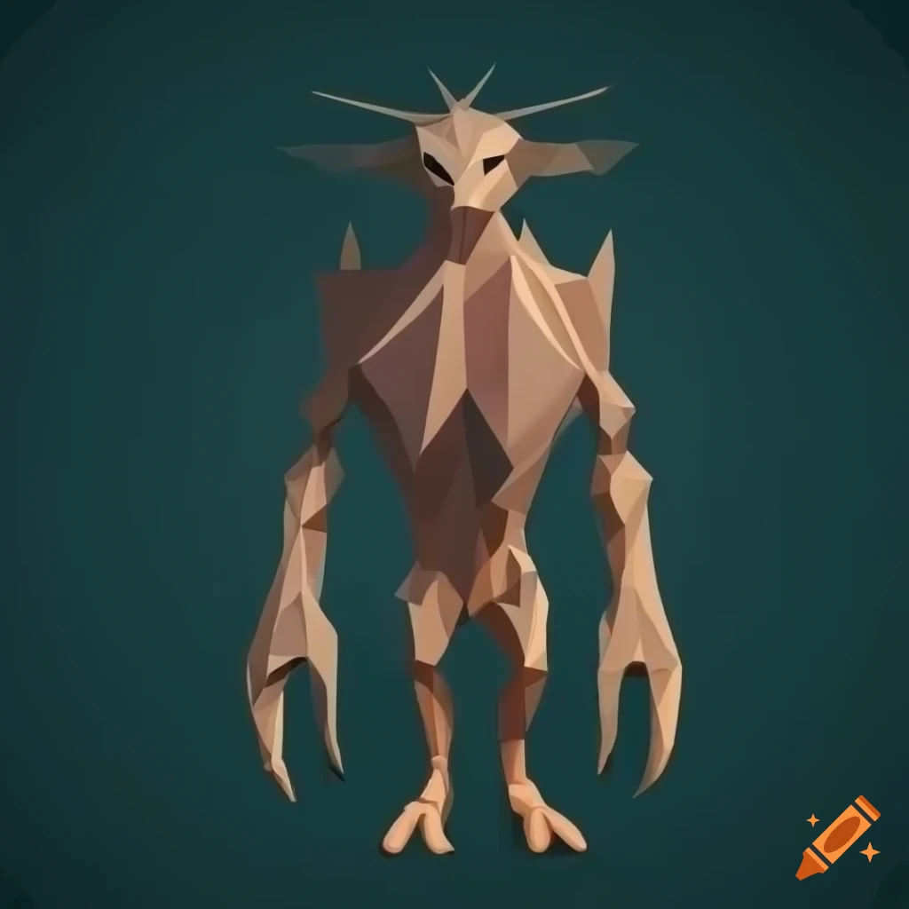 Low poly monster fish on Craiyon