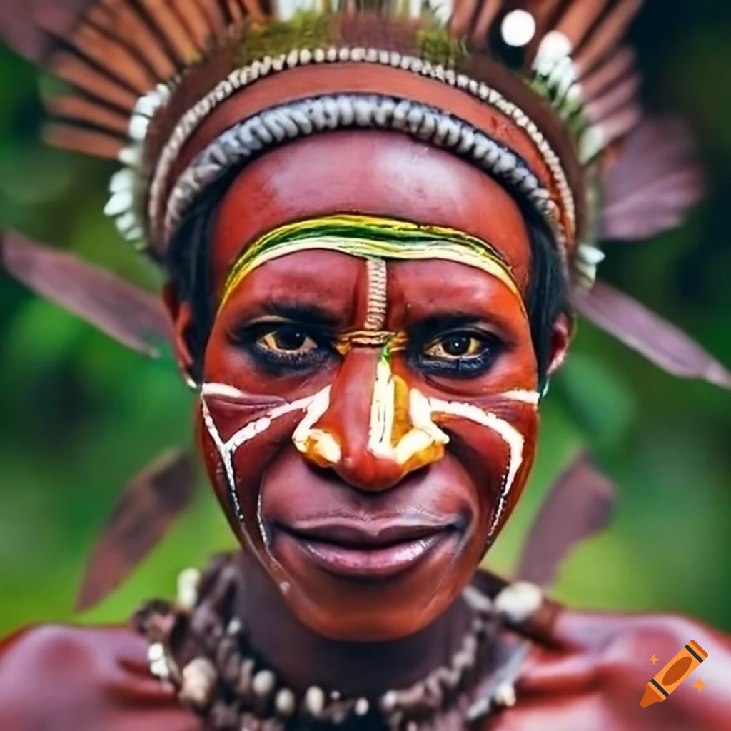 Portrait of a woman from papua new guinea on Craiyon