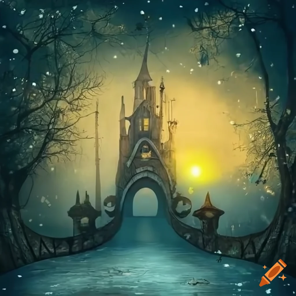 Surreal landscape with strange creatures and fantastical elements on Craiyon