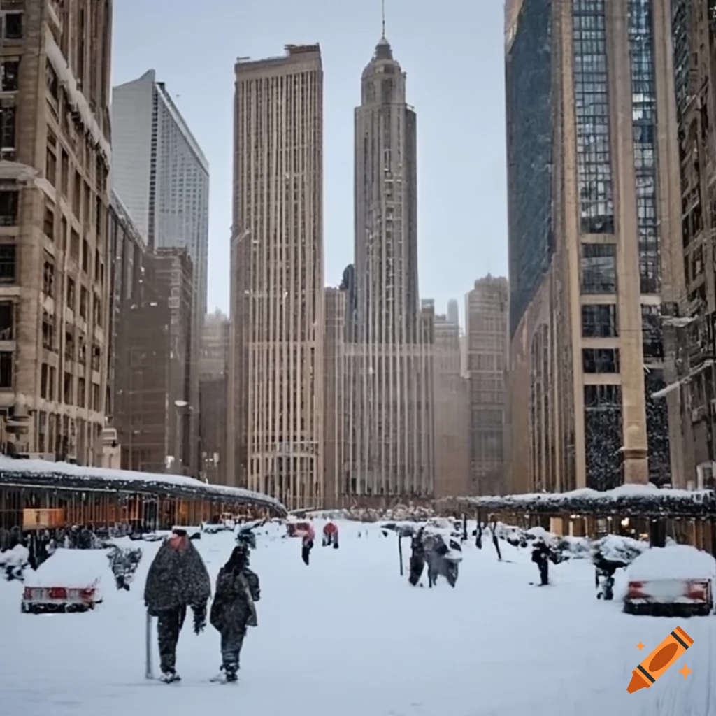 Winter scene in chicago on Craiyon