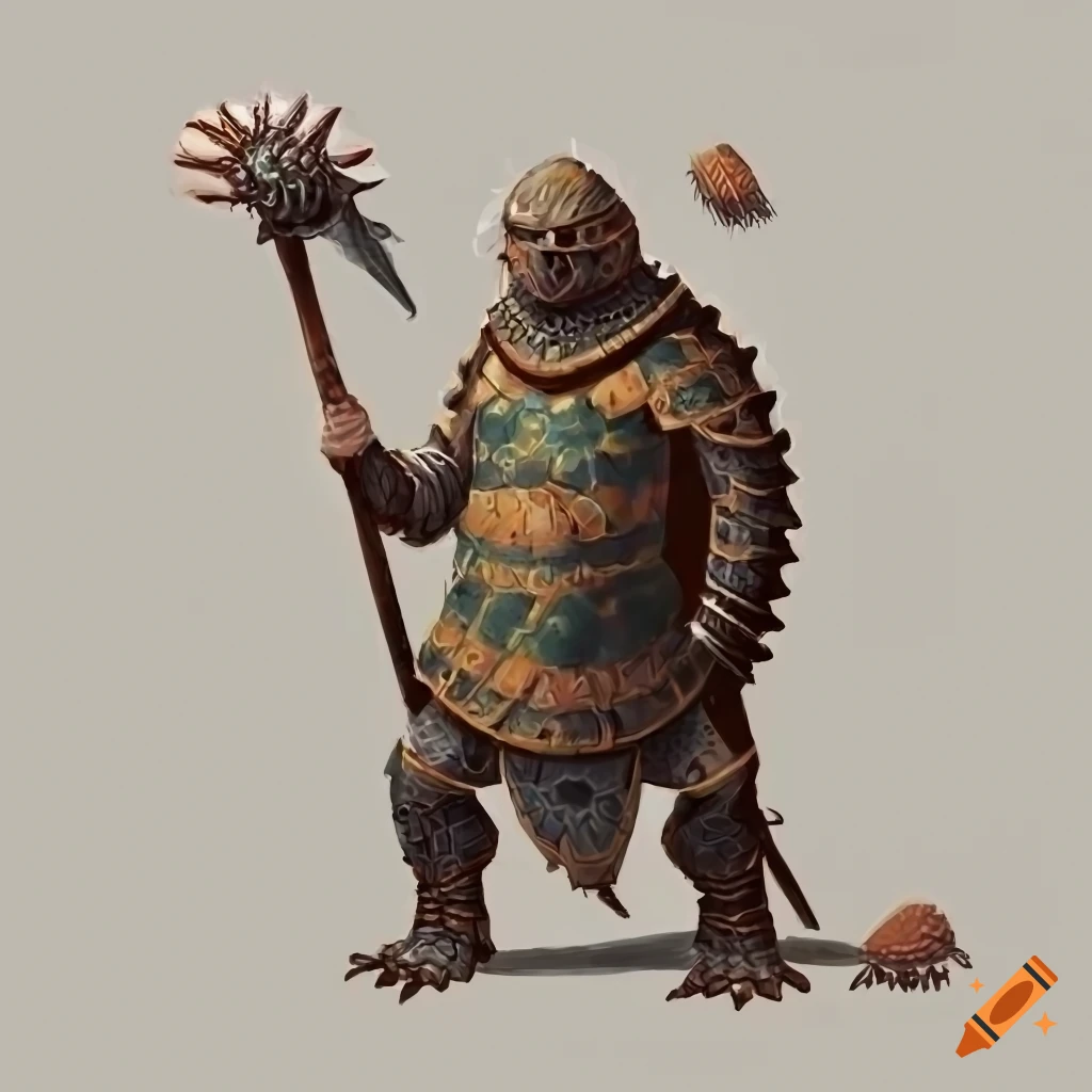 Brave shrub warrior in wooden armor on Craiyon