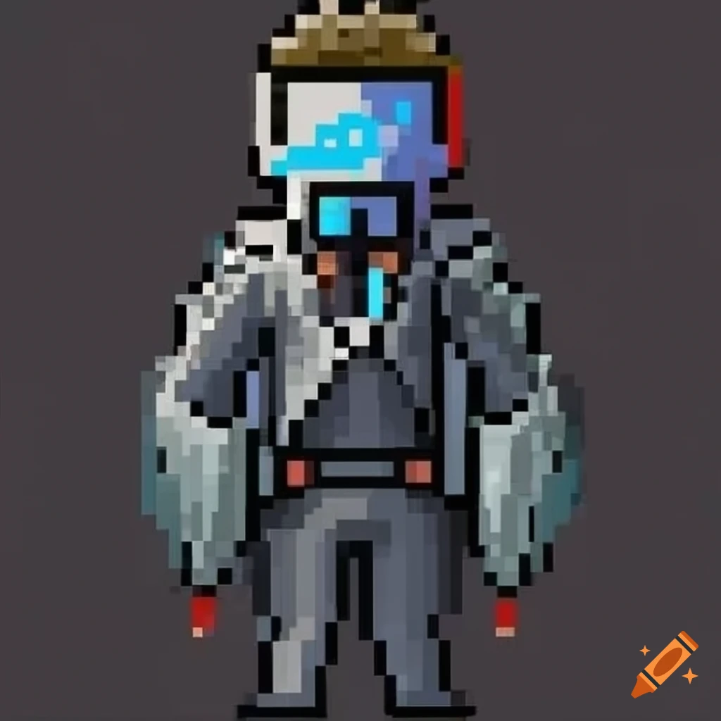 Pixel Art Man In Suit