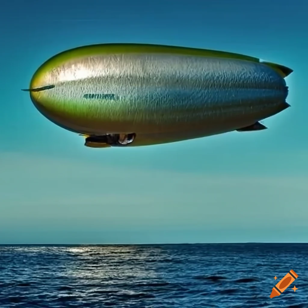 Streamline art of blimps crossing the atlantic ocean on Craiyon