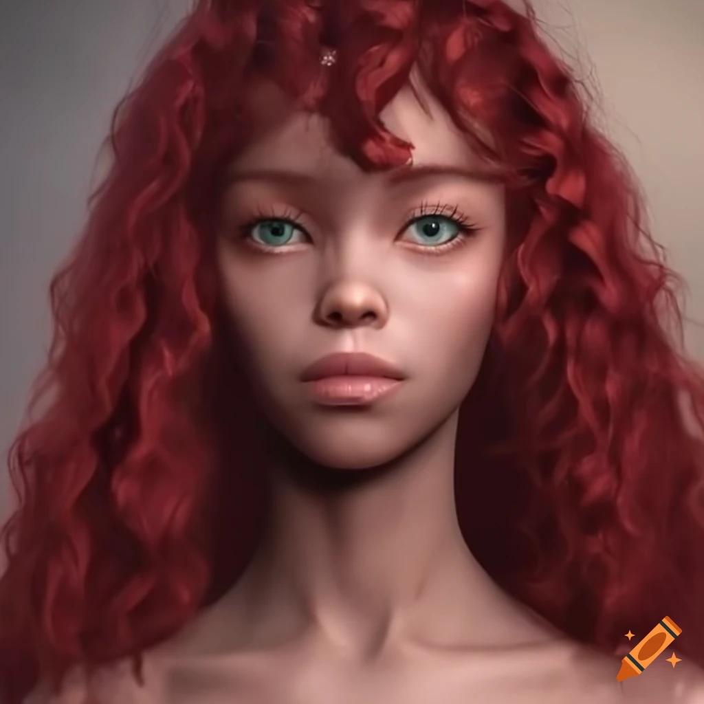 Portrait Of A Brown Skinned Alien Girl With Maroon Hair On Craiyon