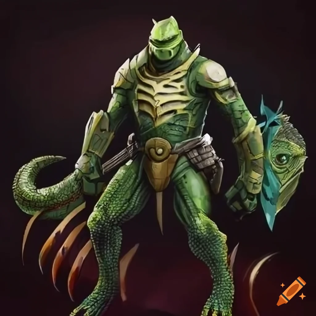 Image of a futuristic lizard soldier on Craiyon