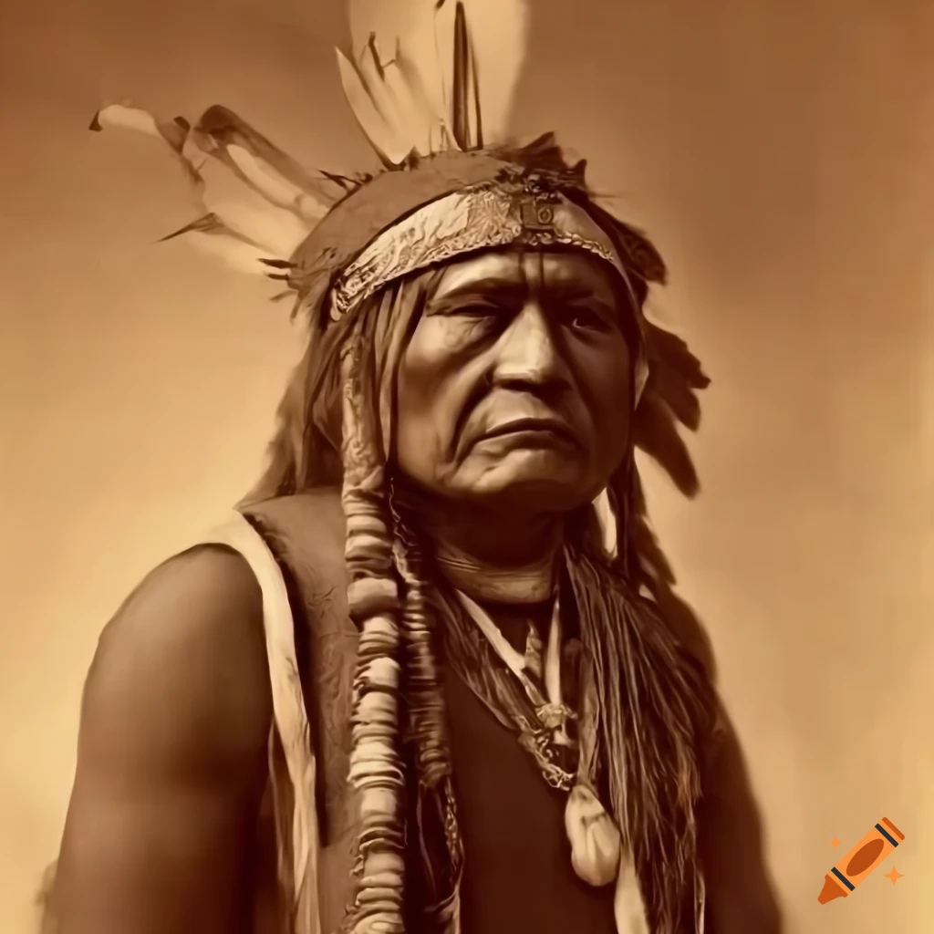 Portrait of an apache indian warrior on Craiyon