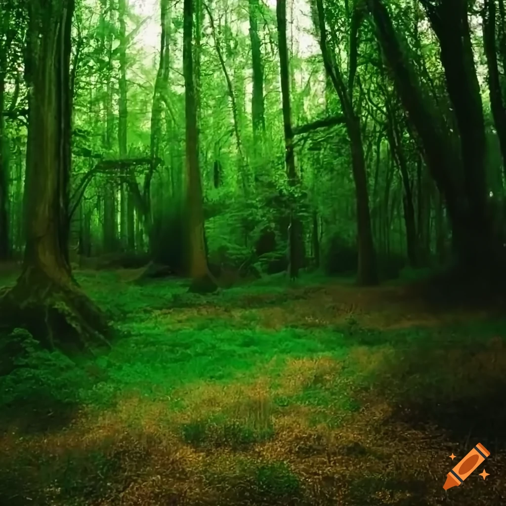 Realistic forest landscape on Craiyon