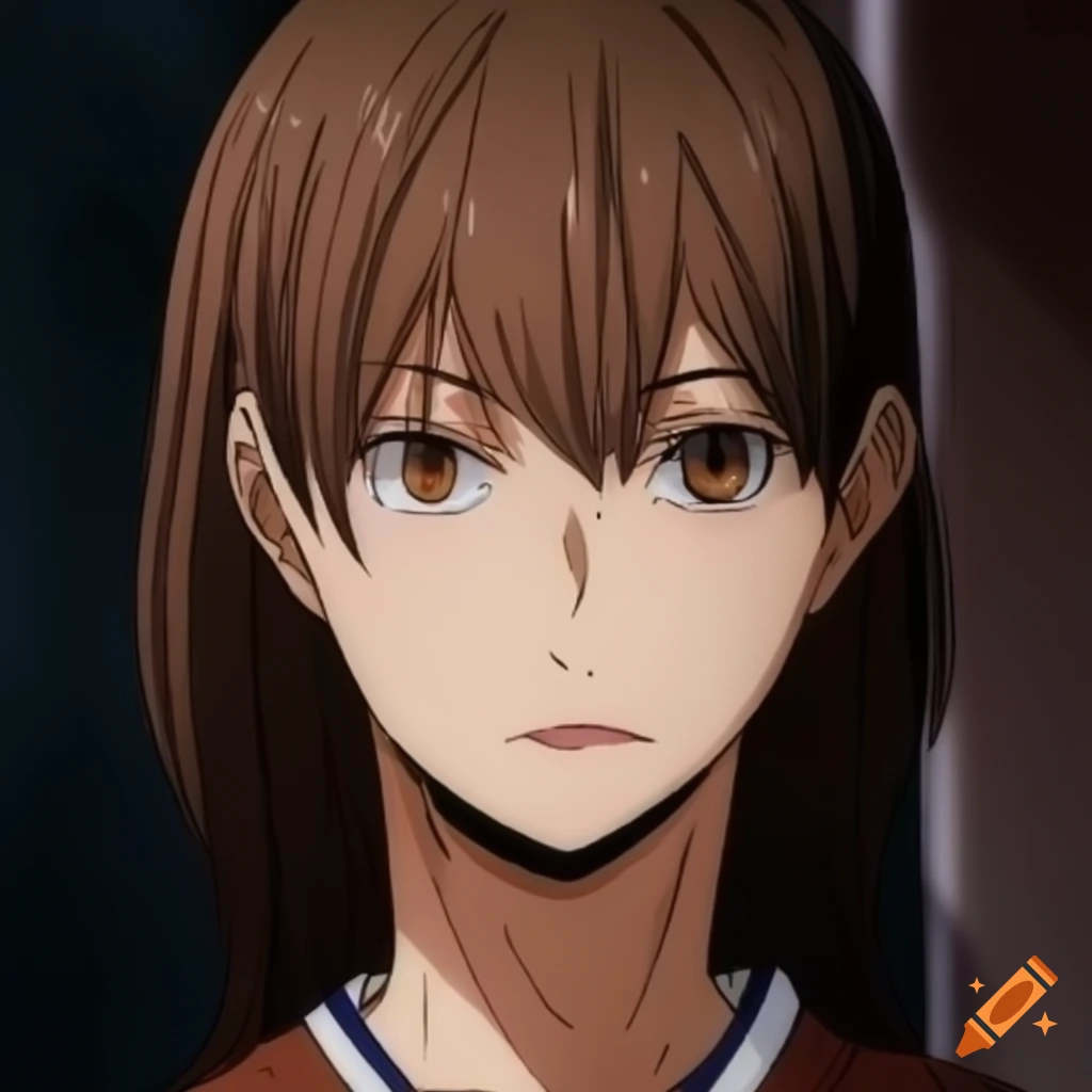 Illustration of a girl with purple shine in Haikyuu artstyle on Craiyon