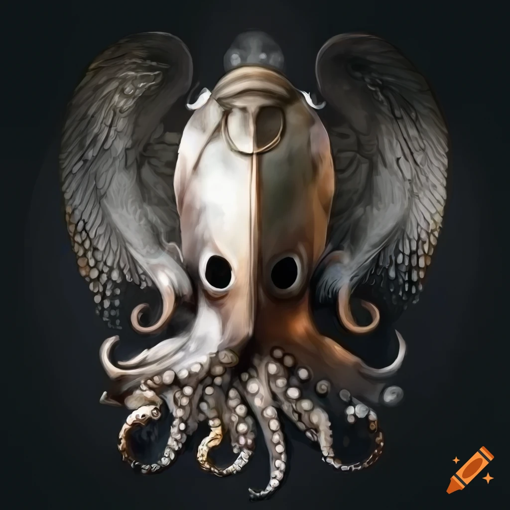 Fantasy artwork of an angelic octopus on Craiyon