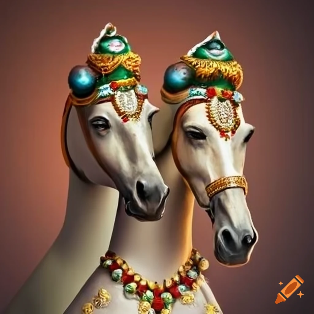 Image of indian twins representing a horse-faced goddess on Craiyon