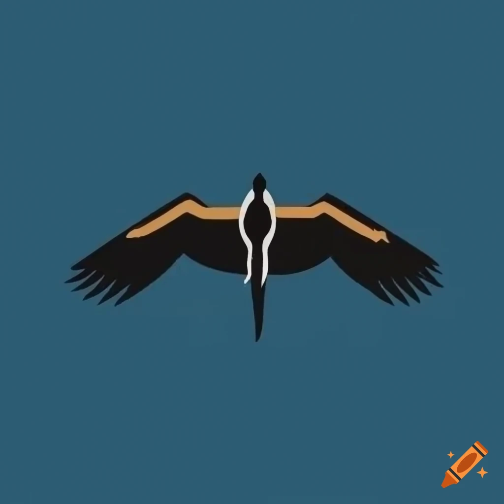 Geometric art deco condor logo