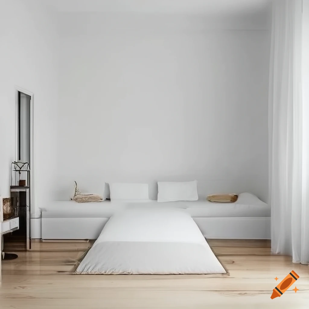 Minimalist white room with empty space