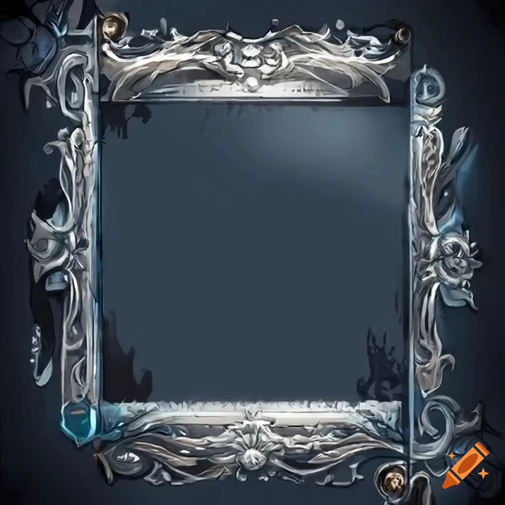 Silver frame for rpg ui design on Craiyon