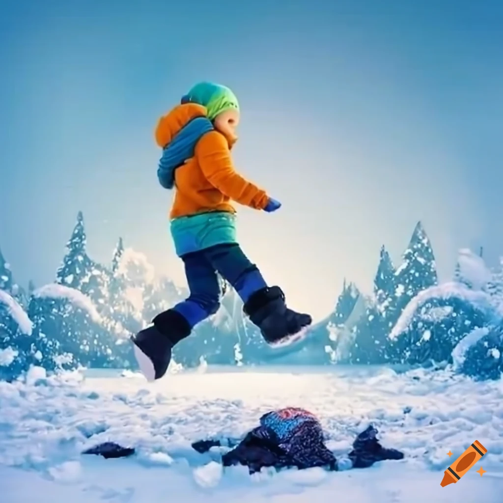 Kids playing softball on a snowy field on Craiyon