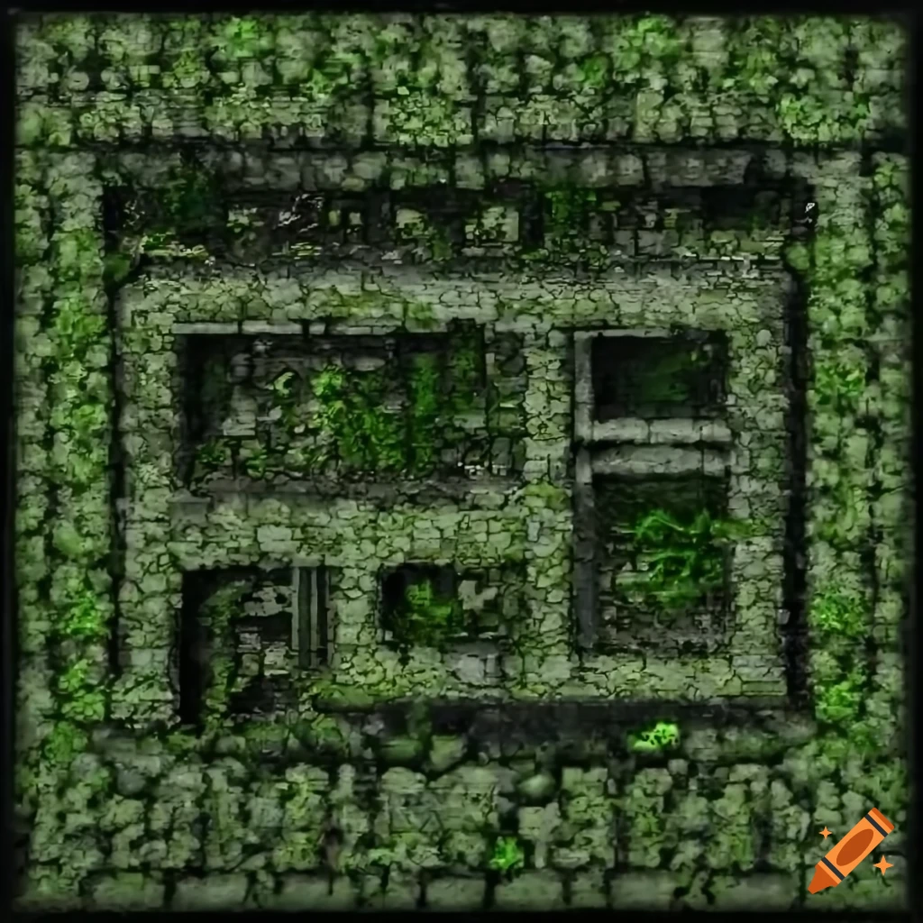 High contrast 2d game layout with organic plant and moss tiles on Craiyon