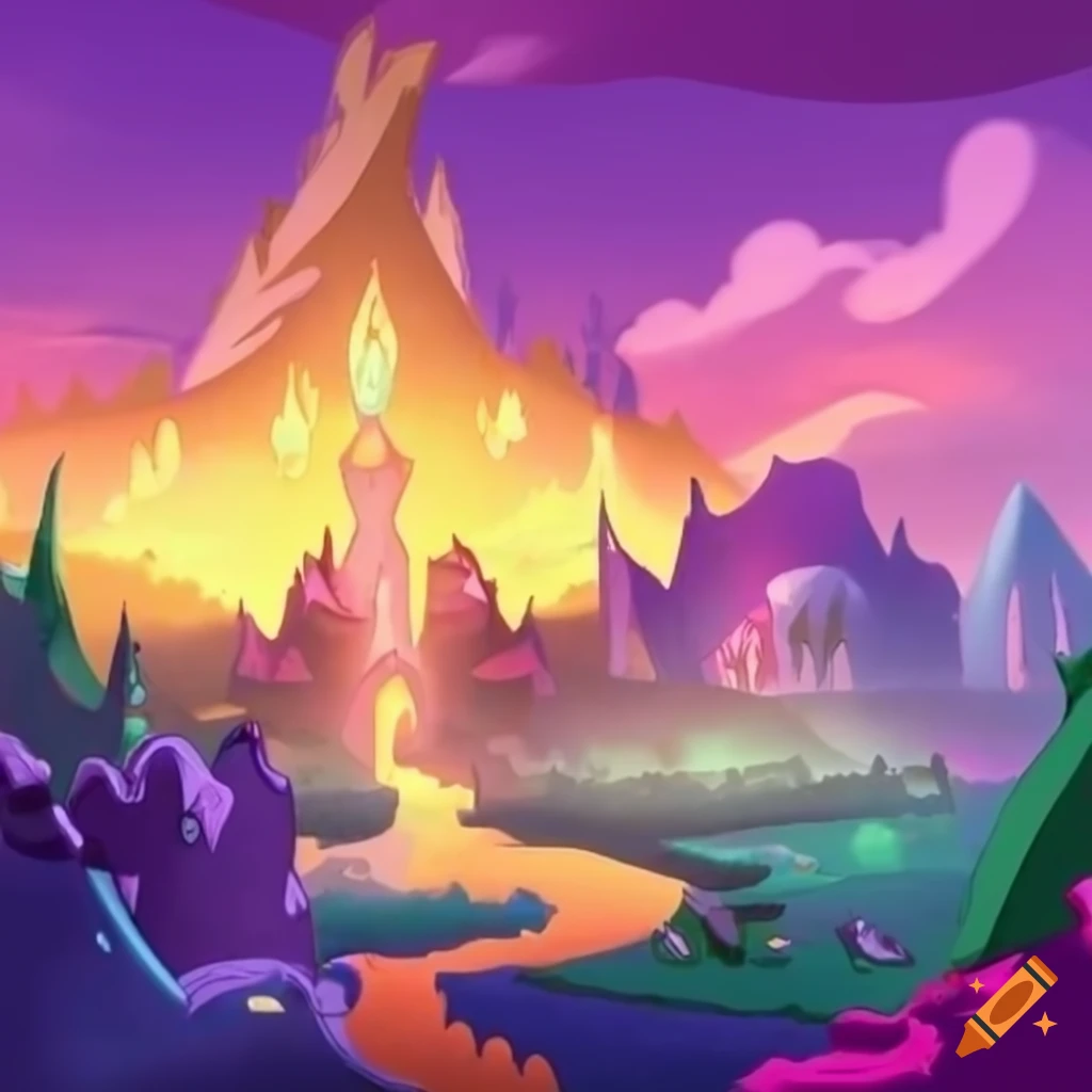 Detailed landscape of equestria from my little pony on Craiyon
