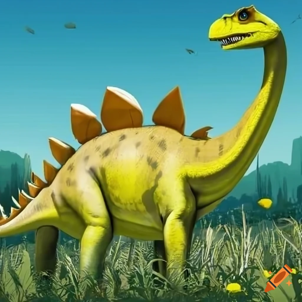 Brontosaurus cartoon illustration on Craiyon